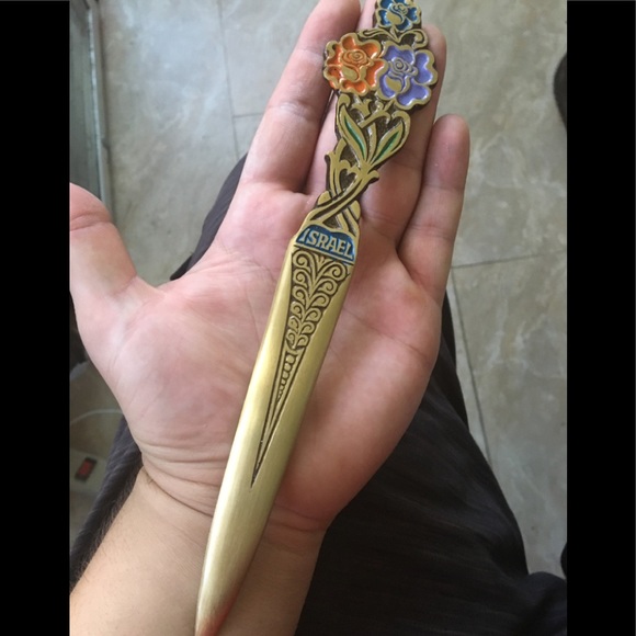 Office | Vintage Brass Isreal Mail Envelope Opener | Poshmark